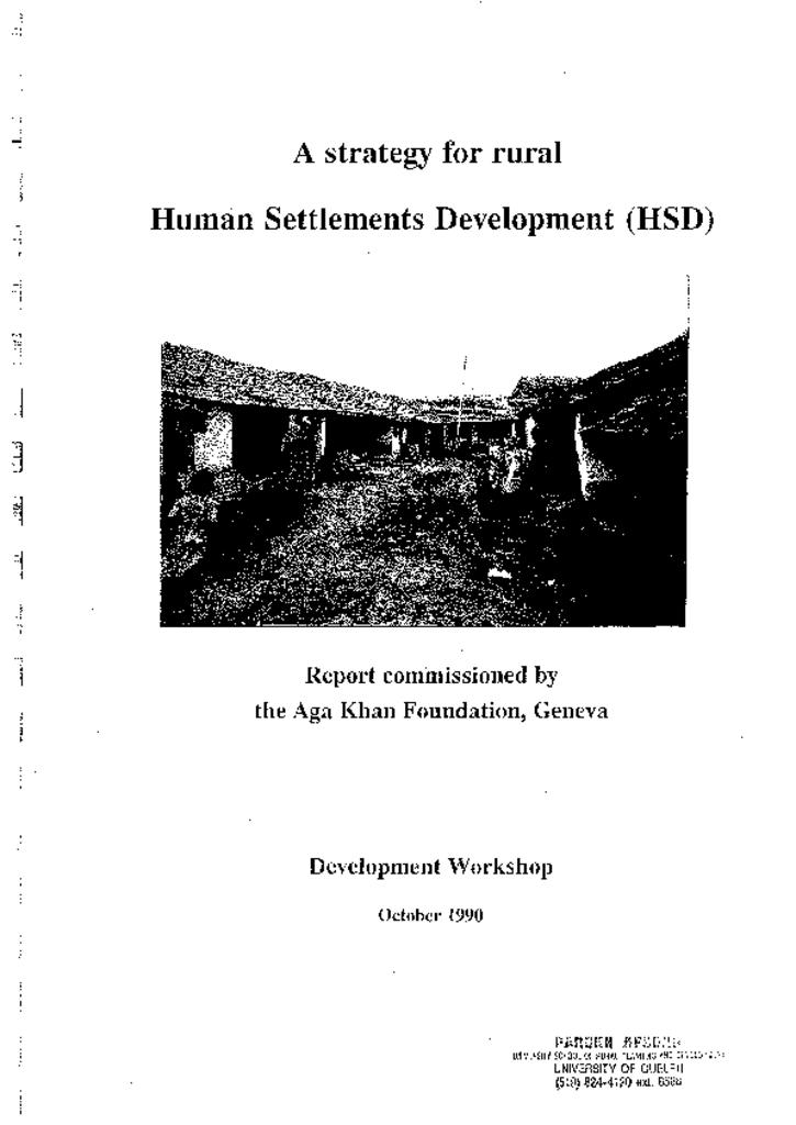 A Strategy for Rural Human Settlements Development Aga Khan 1990 | DW ...